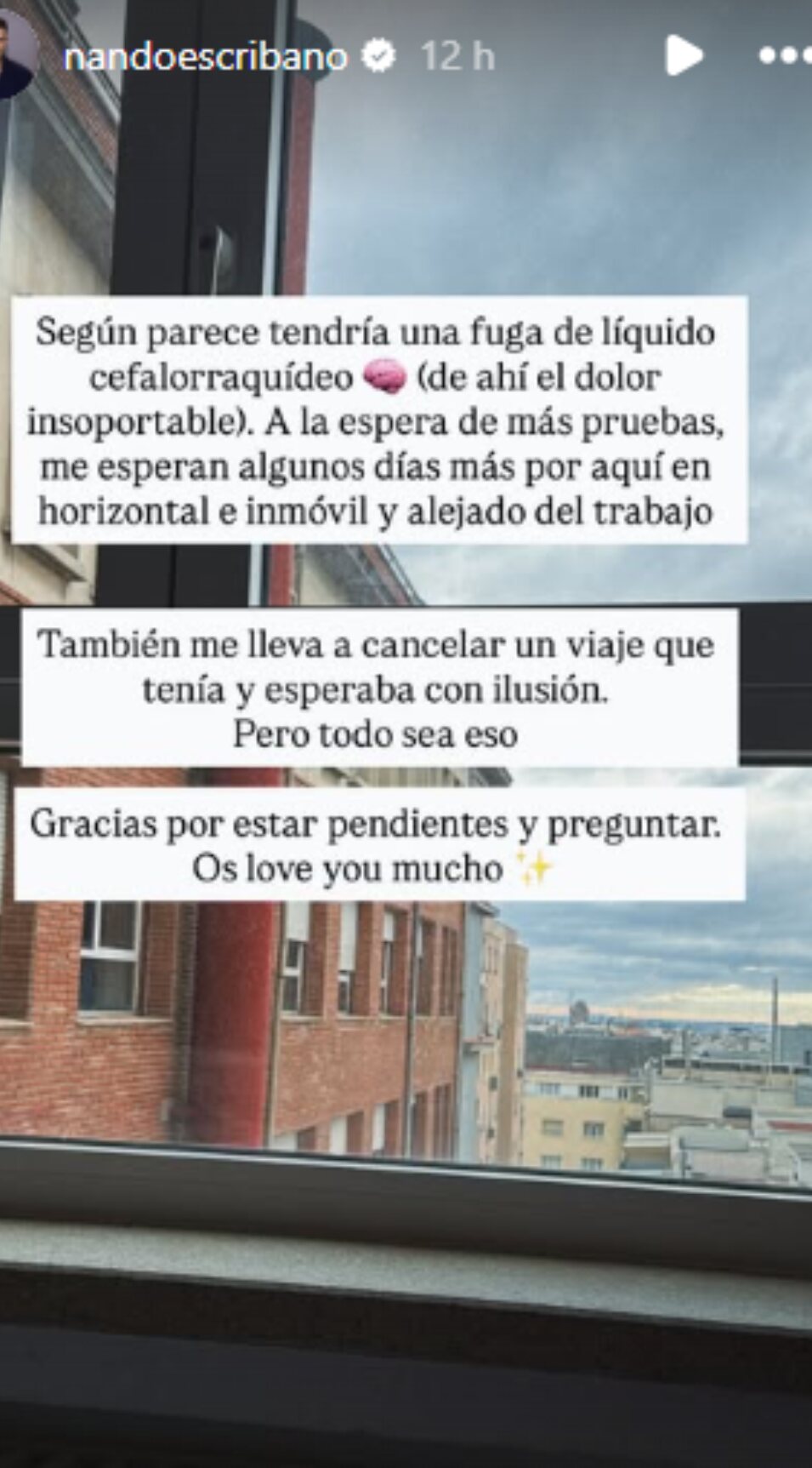 Nando Escribano confirma su diagnóstico tras un dolor insoportable en ...